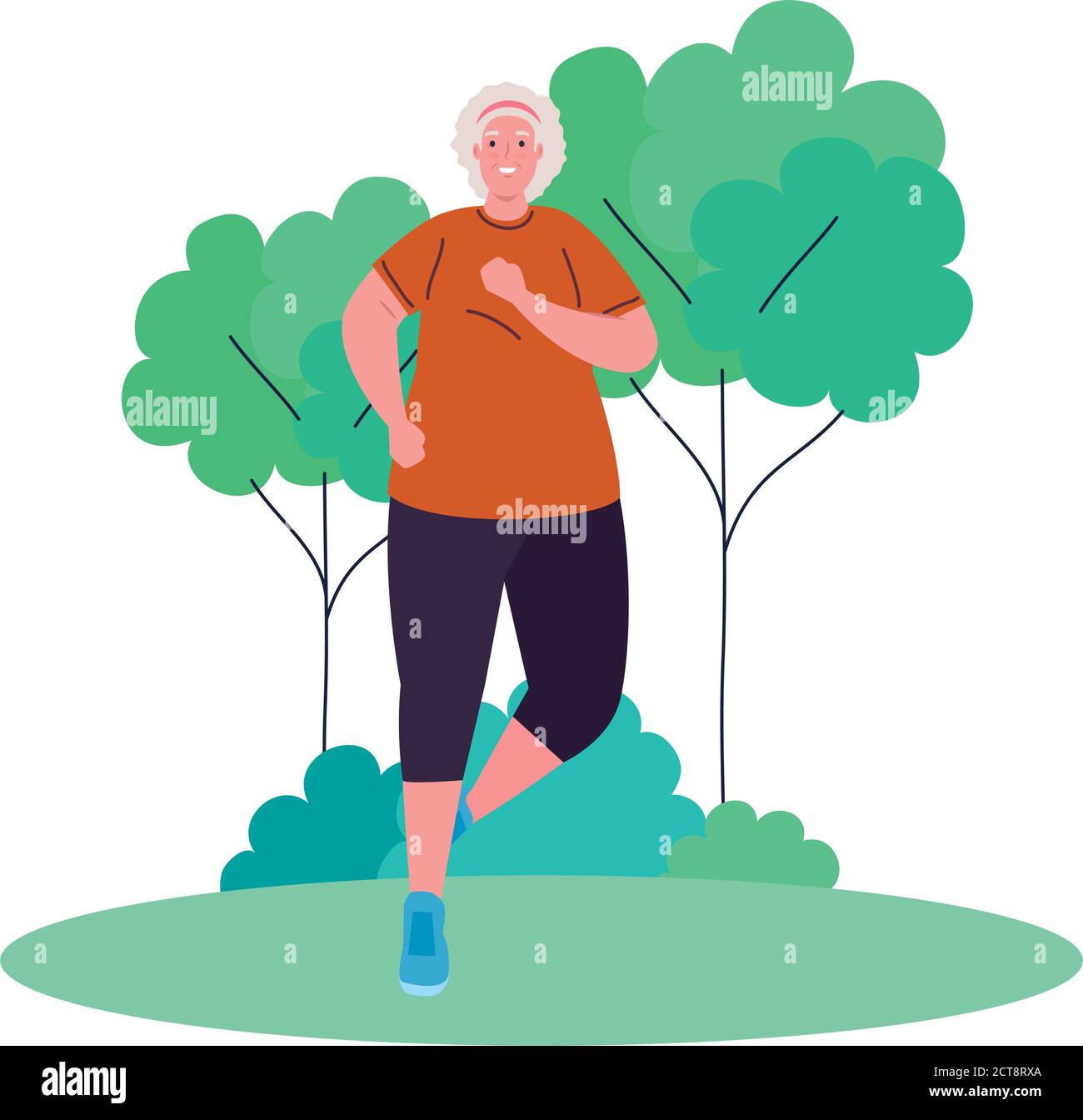 Cartoon grandma running Cut Out Stock Images & Pictures - Alamy