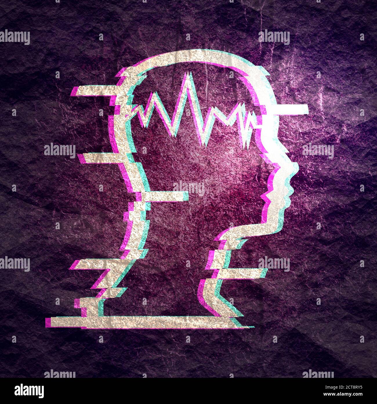 Distorted glitch style portrait Stock Photo - Alamy