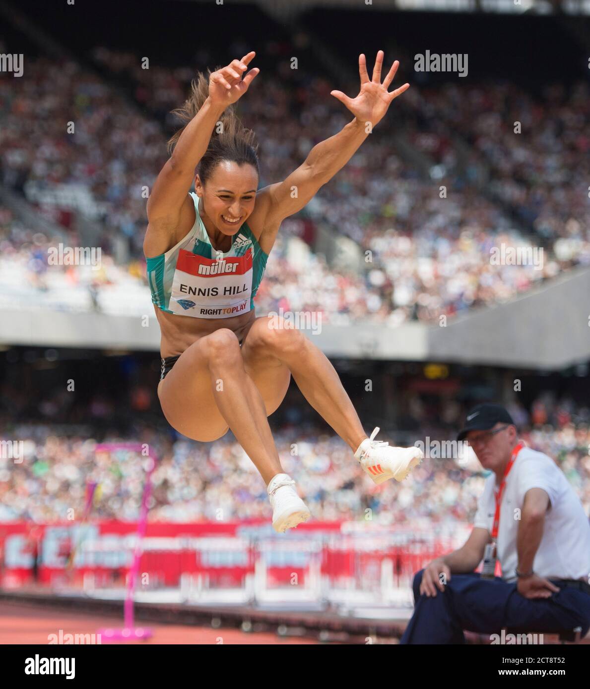 JESSICA ENNIS-HILL COMPETES IN THE WOMENS LONG JUMP ANNIVERSARY GAMES ...