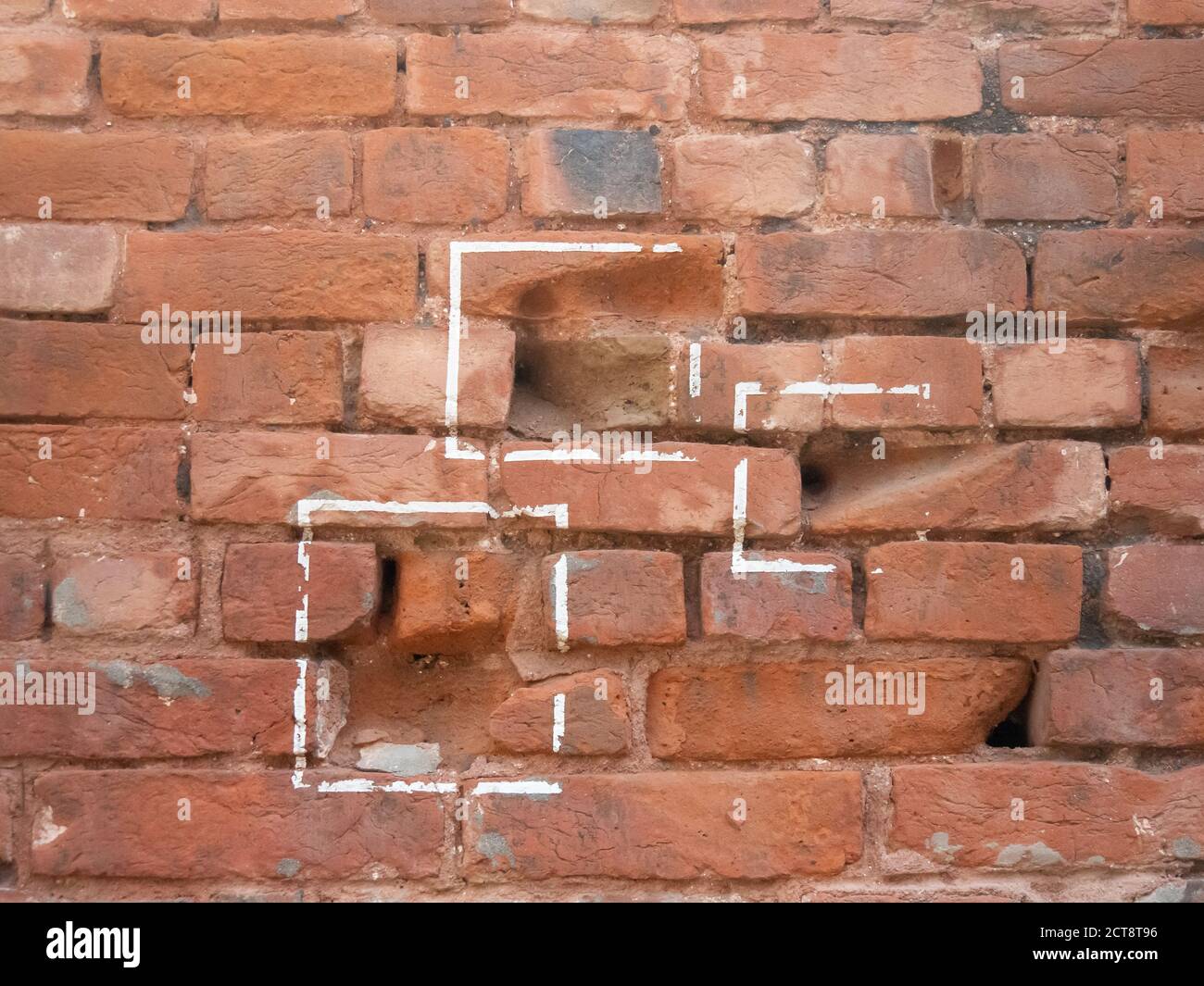 three bullet marks on a wall at jallianwala bagh in amritsar, india ...
