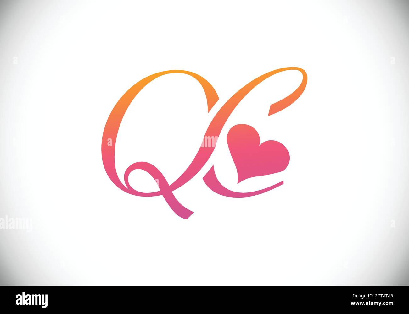 Initial Monogram Letter Q C Logo Design Vector Template. Q C Letter ...