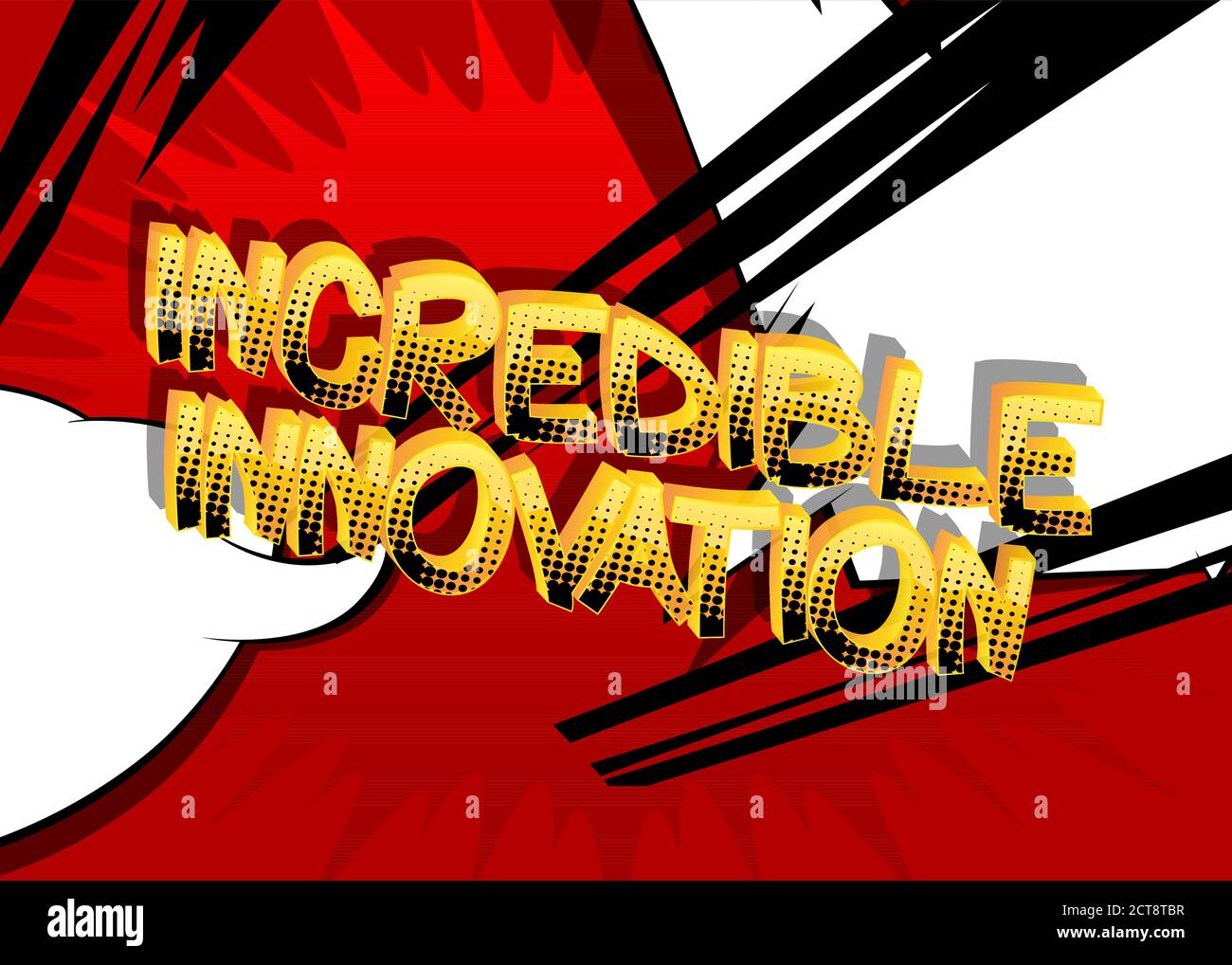 Incredible Innovation Comic book style cartoon words on abstract comics ...