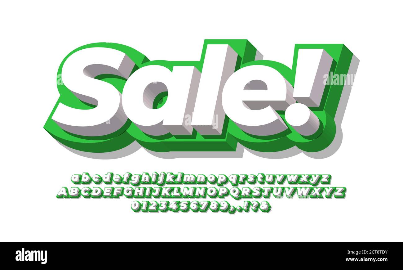 Green bold lettering Cut Out Stock Images & Pictures - Alamy