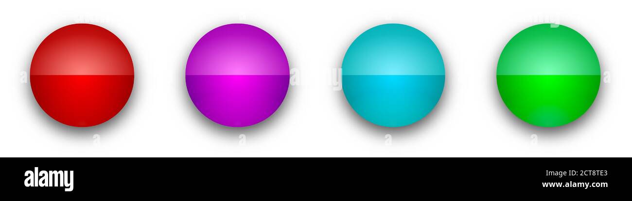 Round glossy buttons. Abstract buttons with shadow. Vector illustration ...
