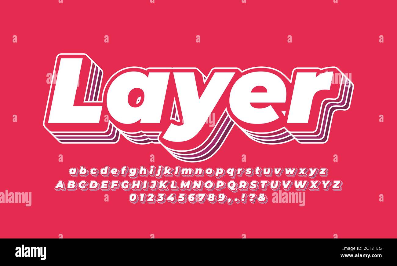 Layer effect font Stock Vector Images - Alamy