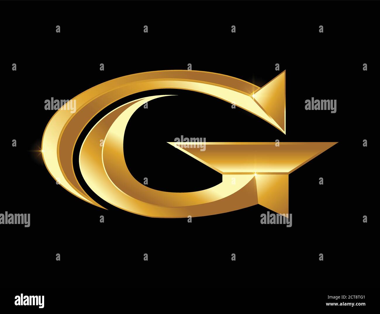 A vector illustration of Golden GC monogram initial Logo Stock Vector ...