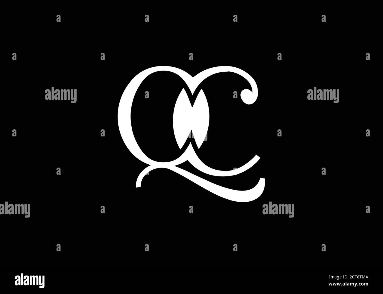 Initial Monogram Letter Q C Logo Design Vector Template. Q C Letter ...