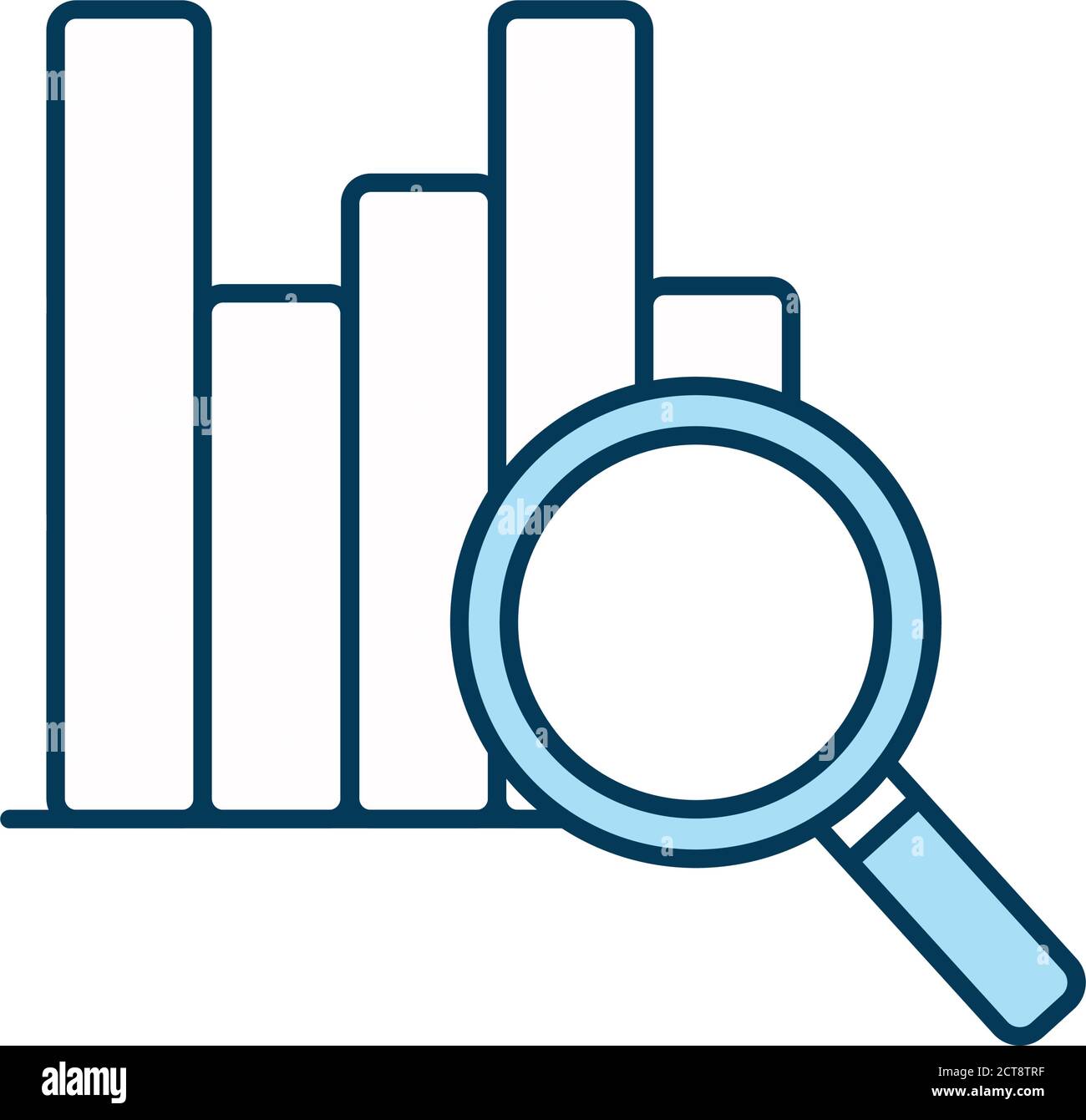 lupe with bars chart line and fill style icon vector design Stock Vector Image & Art - Alamy