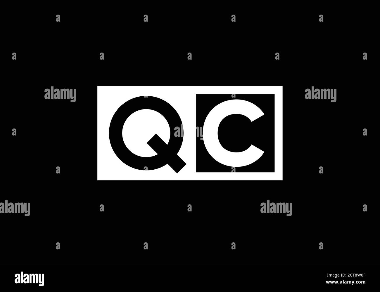Initial Monogram Letter Q C Logo Design Vector Template. Q C Letter ...