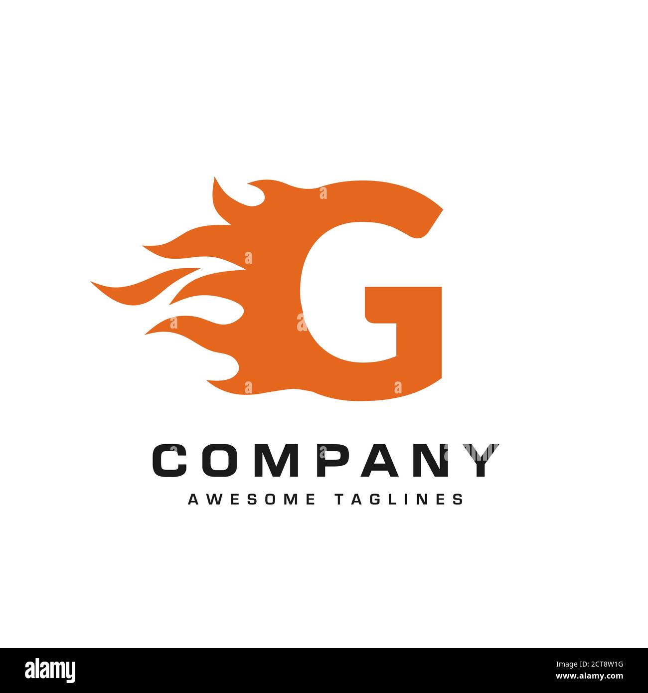 creative Letter G and fire Logo template design vector concept Stock ...