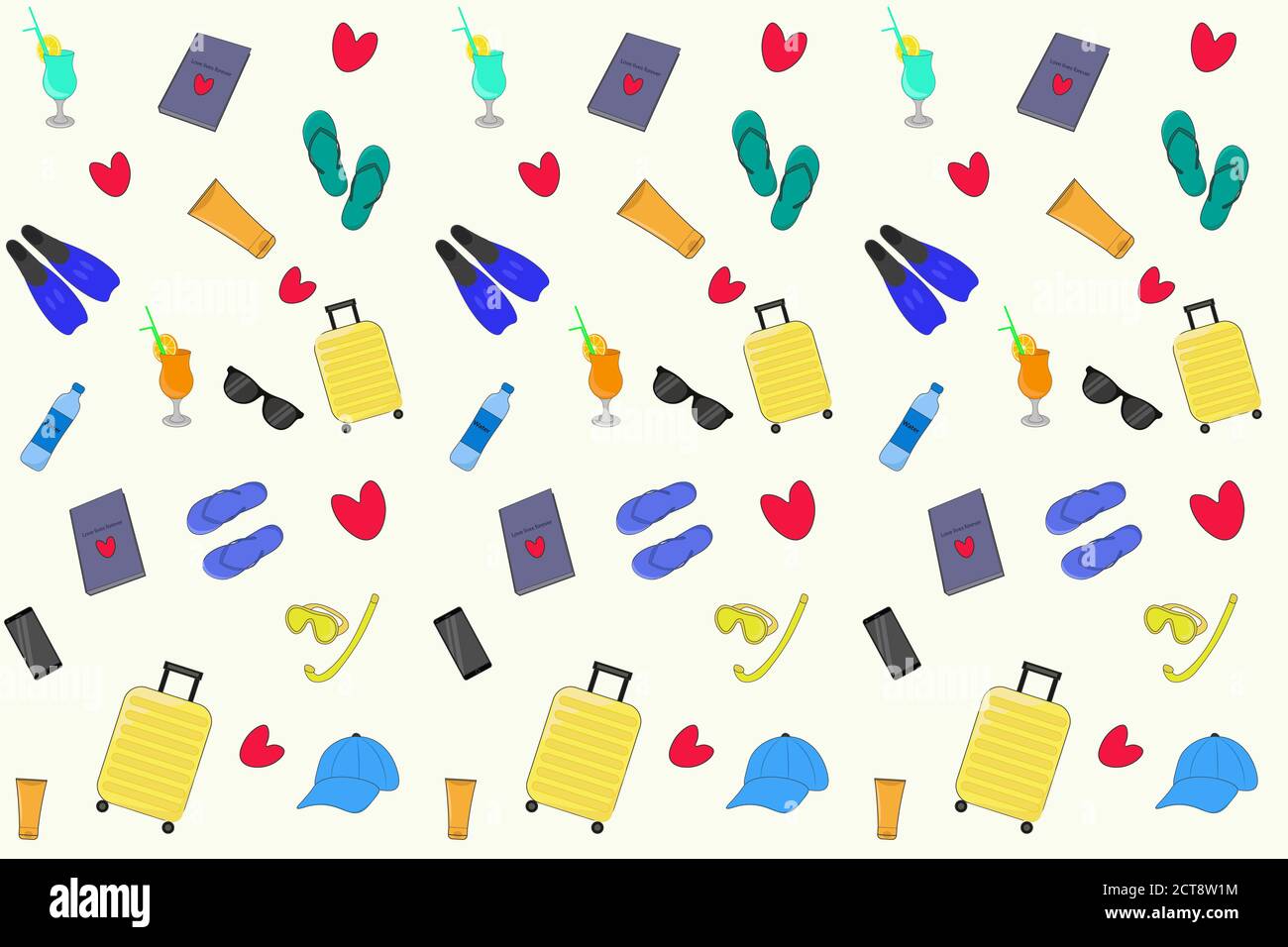 Seamless repeating pattern on the theme of summer holidays. Vector ...