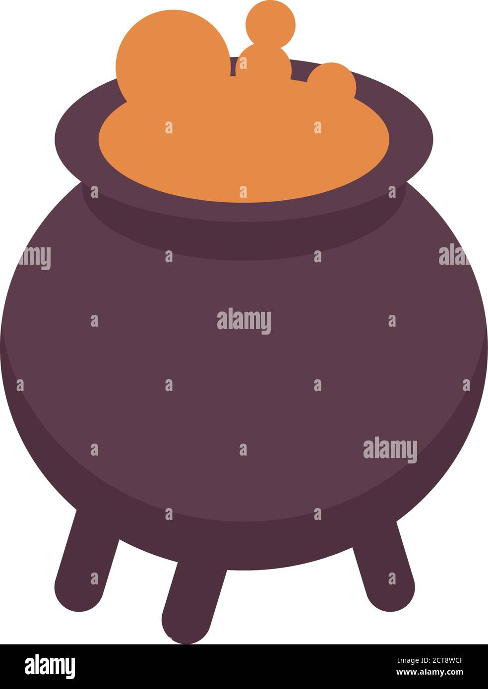 witch cauldron pot flat style icon vector illustration design Stock ...