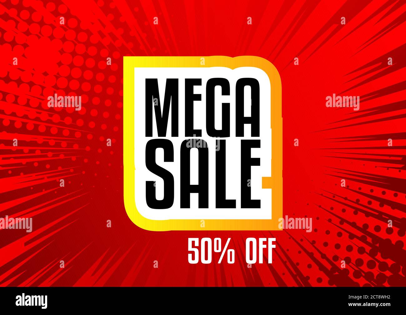 Comic book sale banner, social media post template. Cartoon colored ...