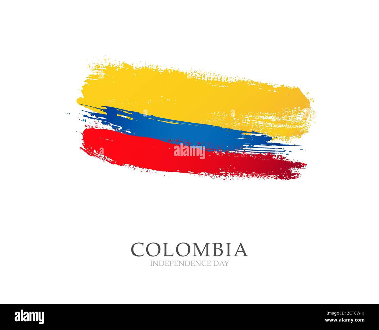 Flag of Colombia. Vector illustration on white background. Brush ...