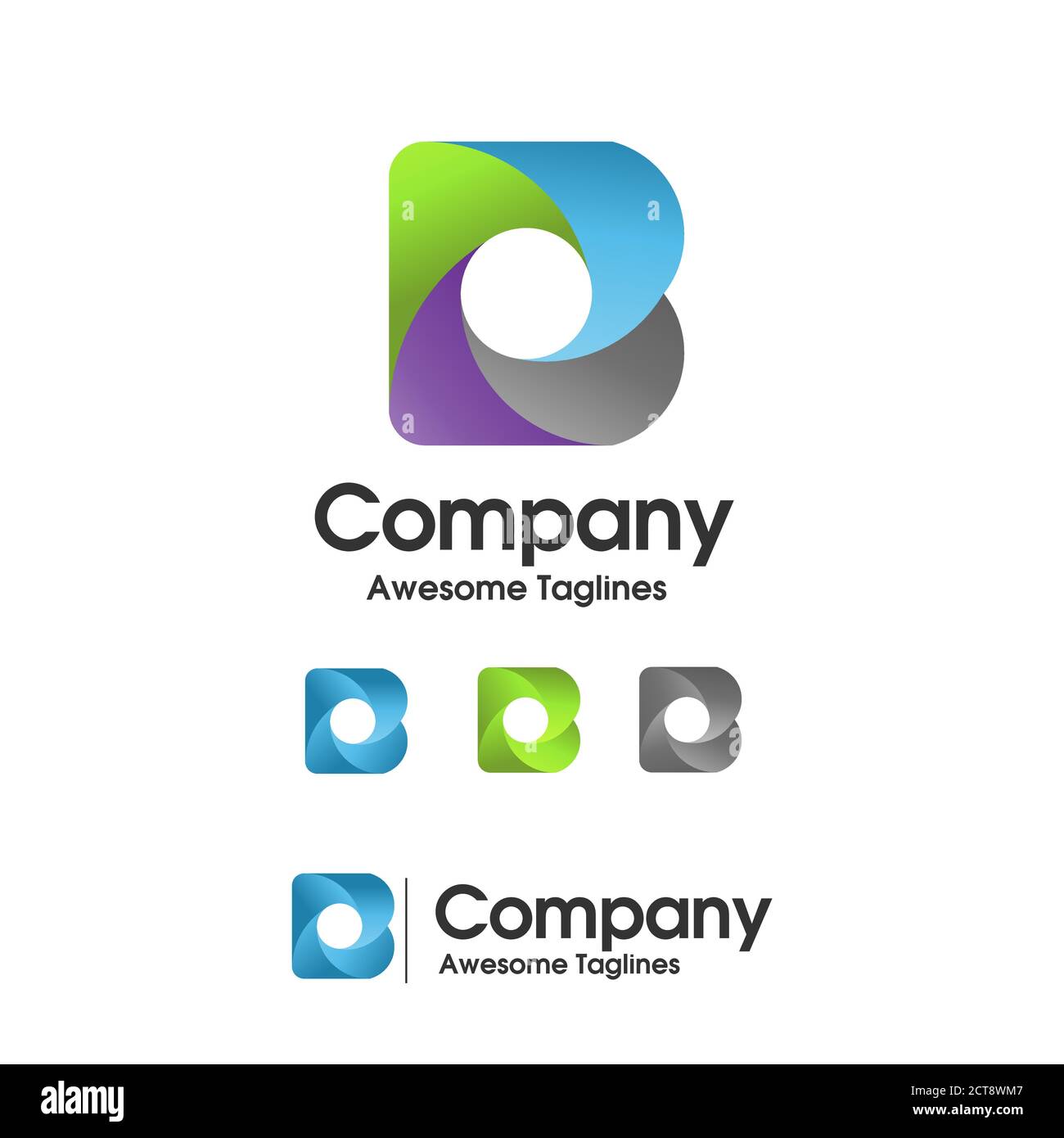 creative initial letter b with circle logo vector concept Stock Vector ...