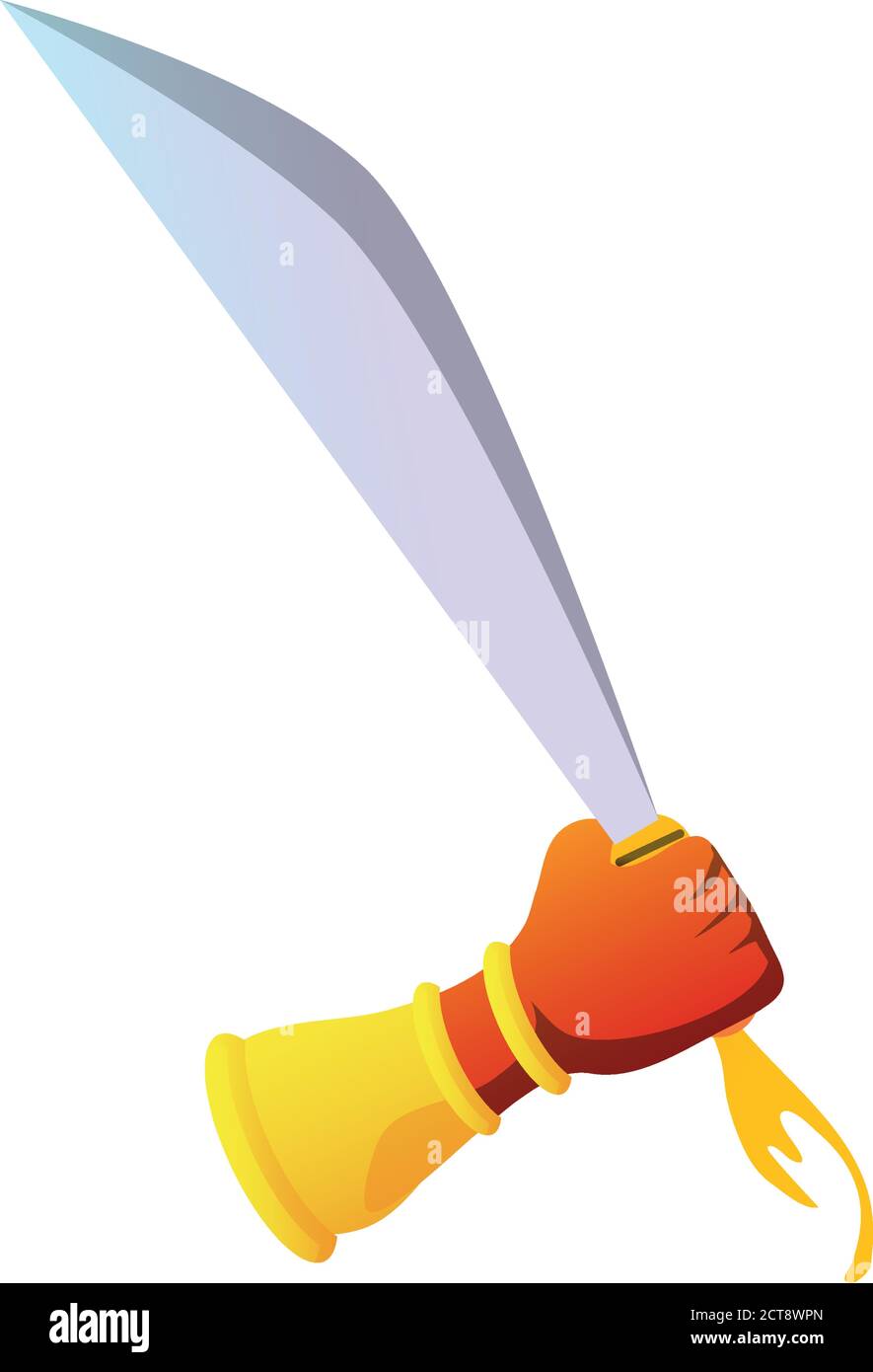 hand holding sword on white background vector illustration design Stock ...