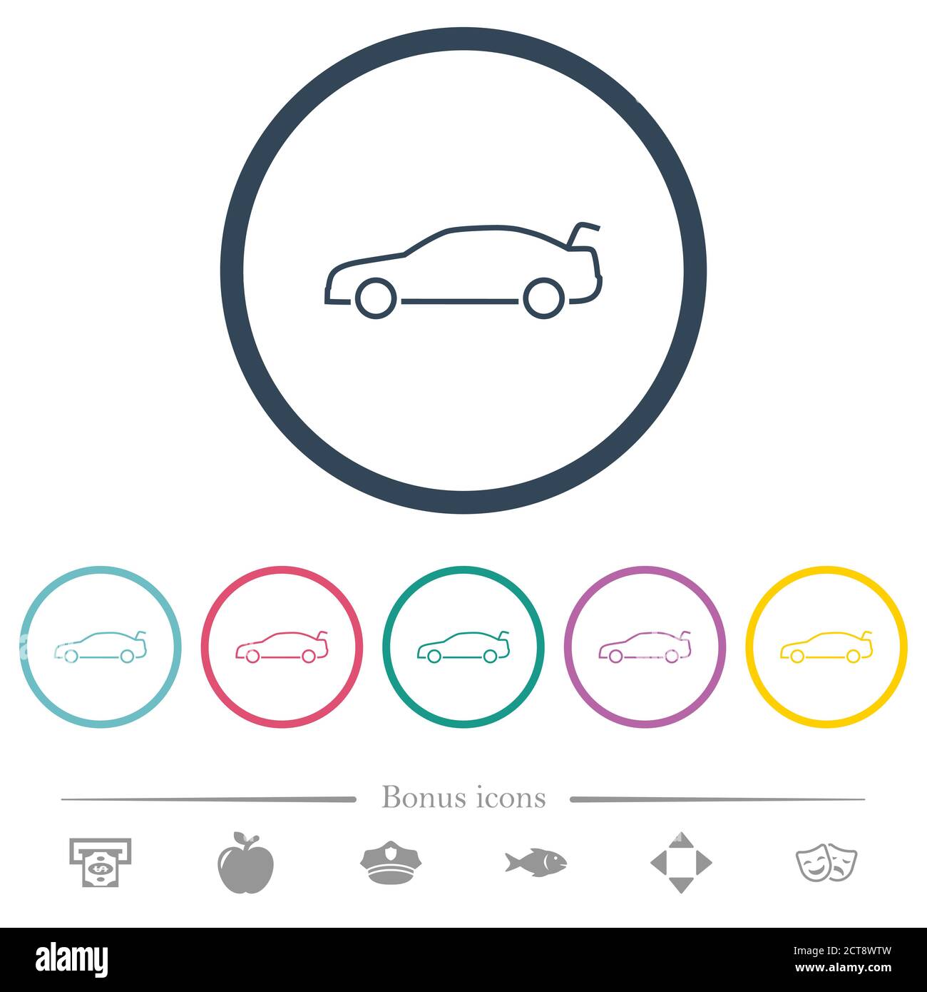 Car trunk open dashboard indicator flat color icons in round outlines ...