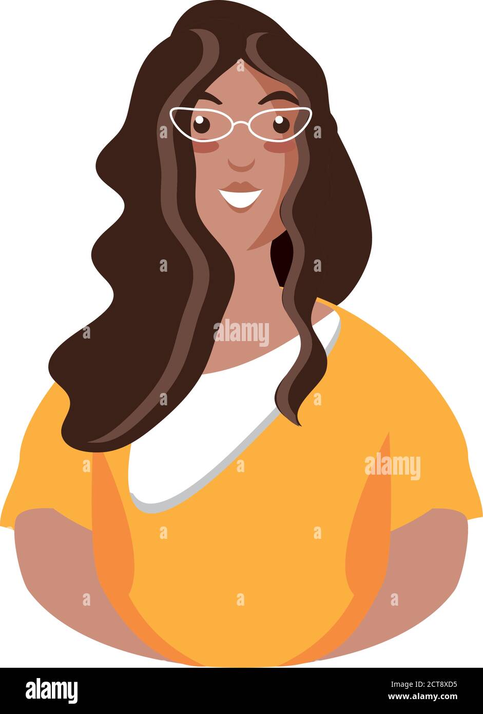 latin woman cartoon with glasses design, diversity people multicultural ...