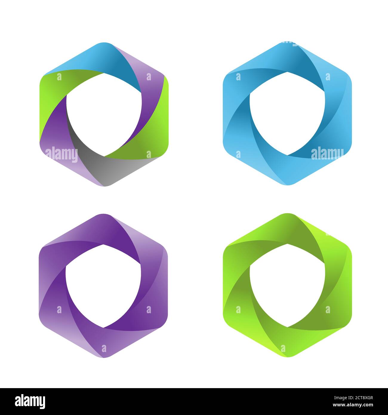 abstract colorful hexagon shield logo vector concept Stock Vector Image ...