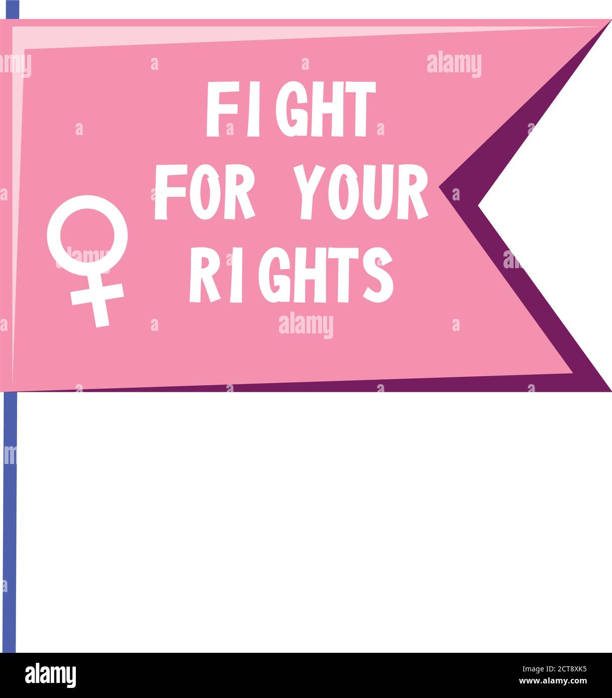 feminism flag with gender and fight for your rights detailed style icon ...