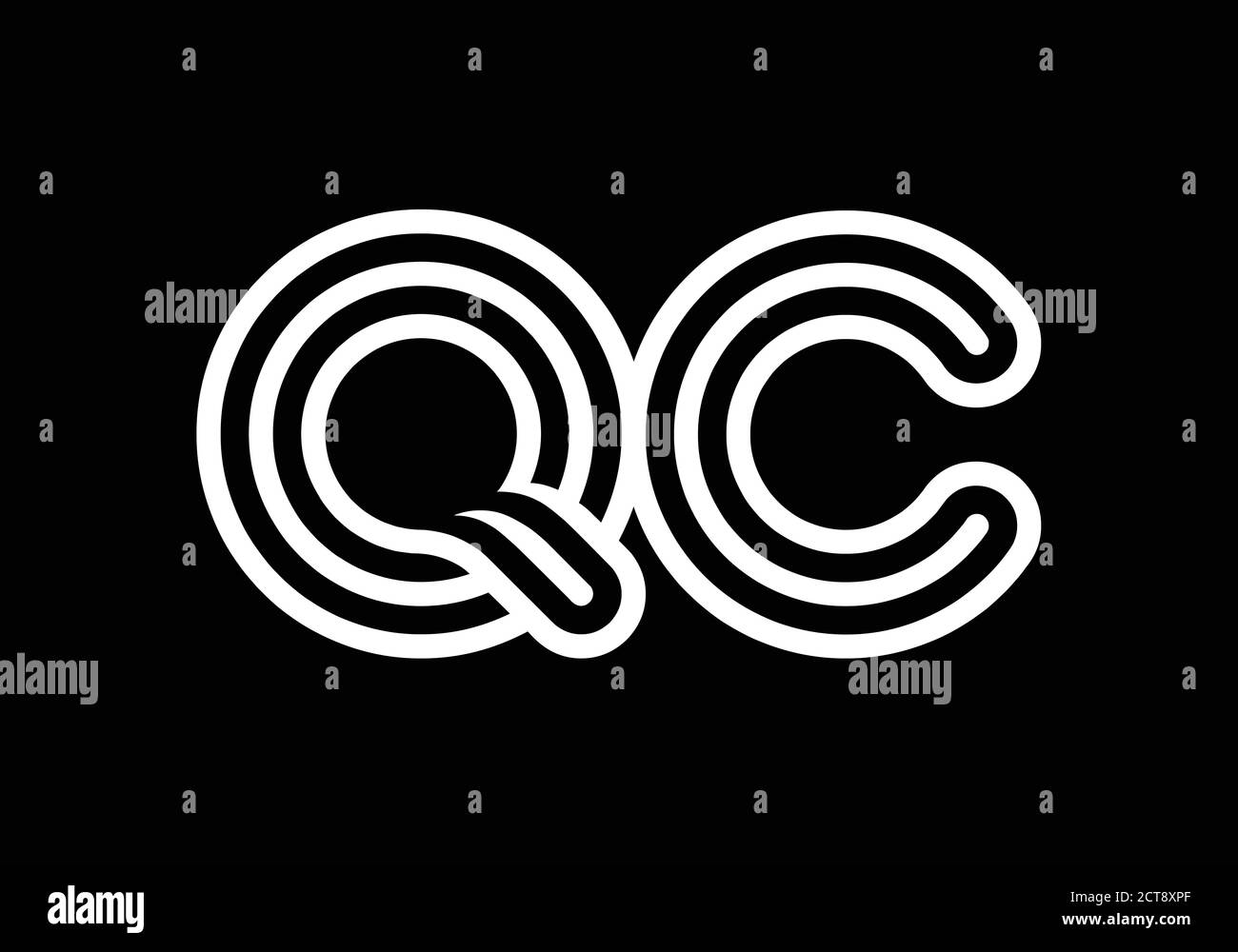 Initial Monogram Letter Q C Logo Design Vector Template. Q C Letter ...