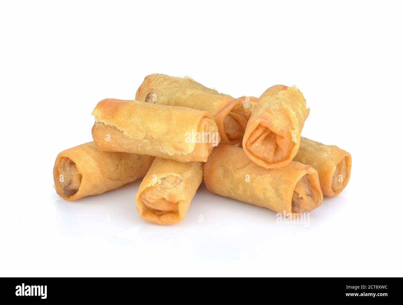 Fried spring rolls isolated on white background Stock Photo - Alamy