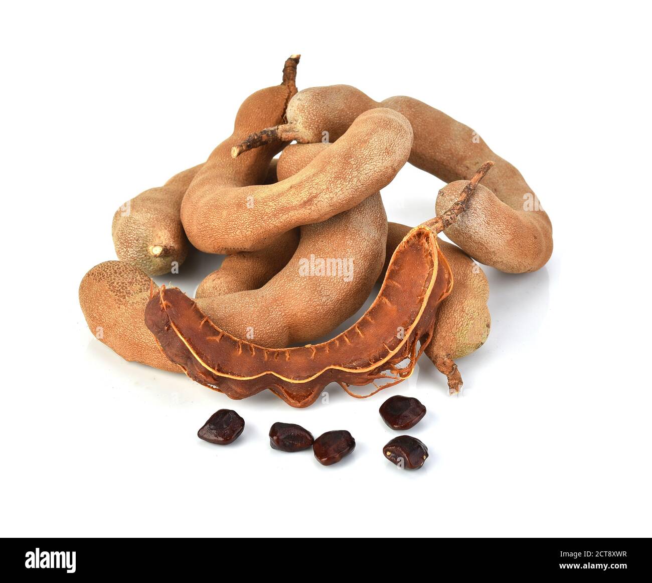 Tamarind and tamarind seeds isolated on white background Stock Photo ...