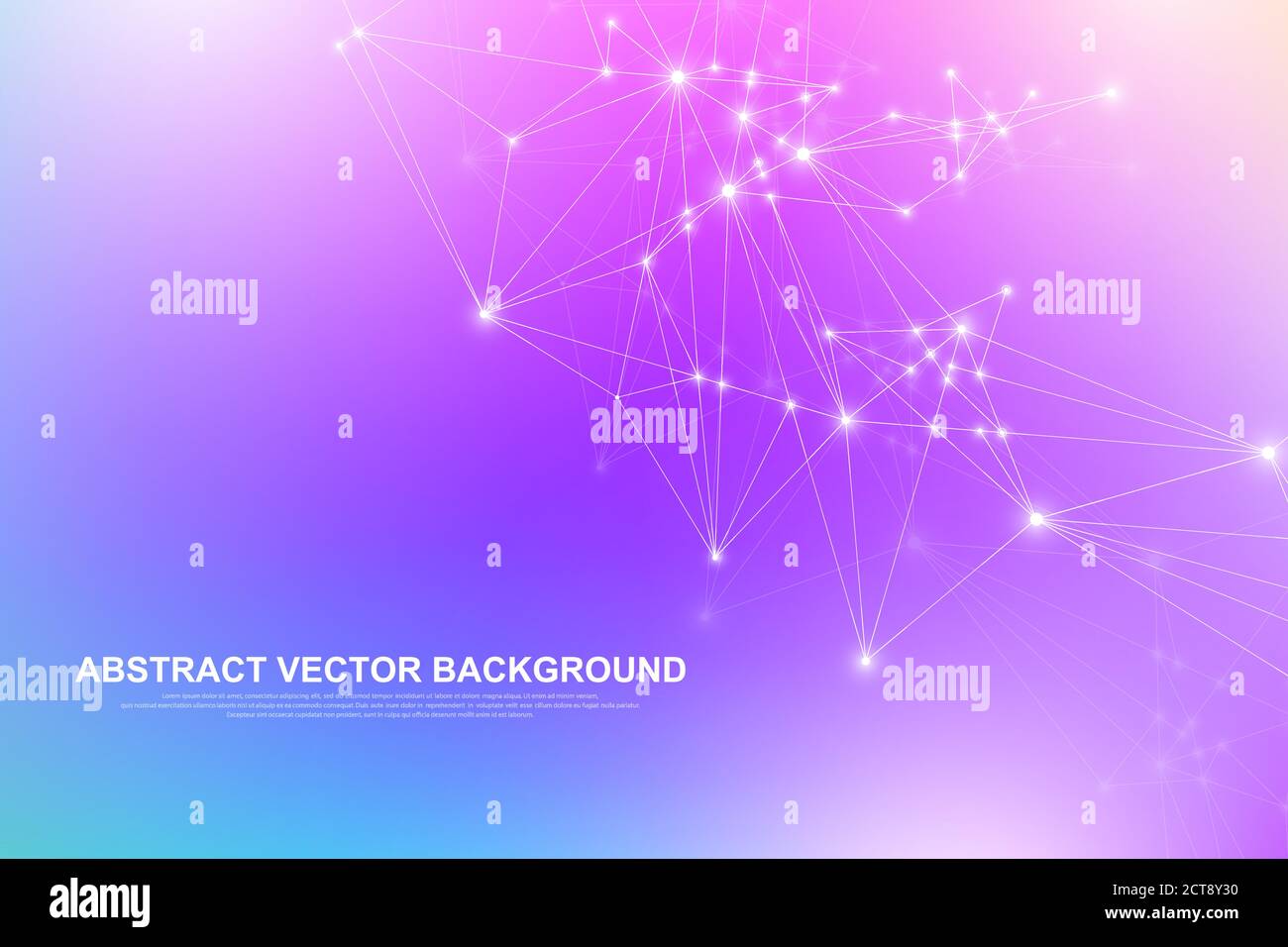 Abstract digital network connection structure on blue background ...