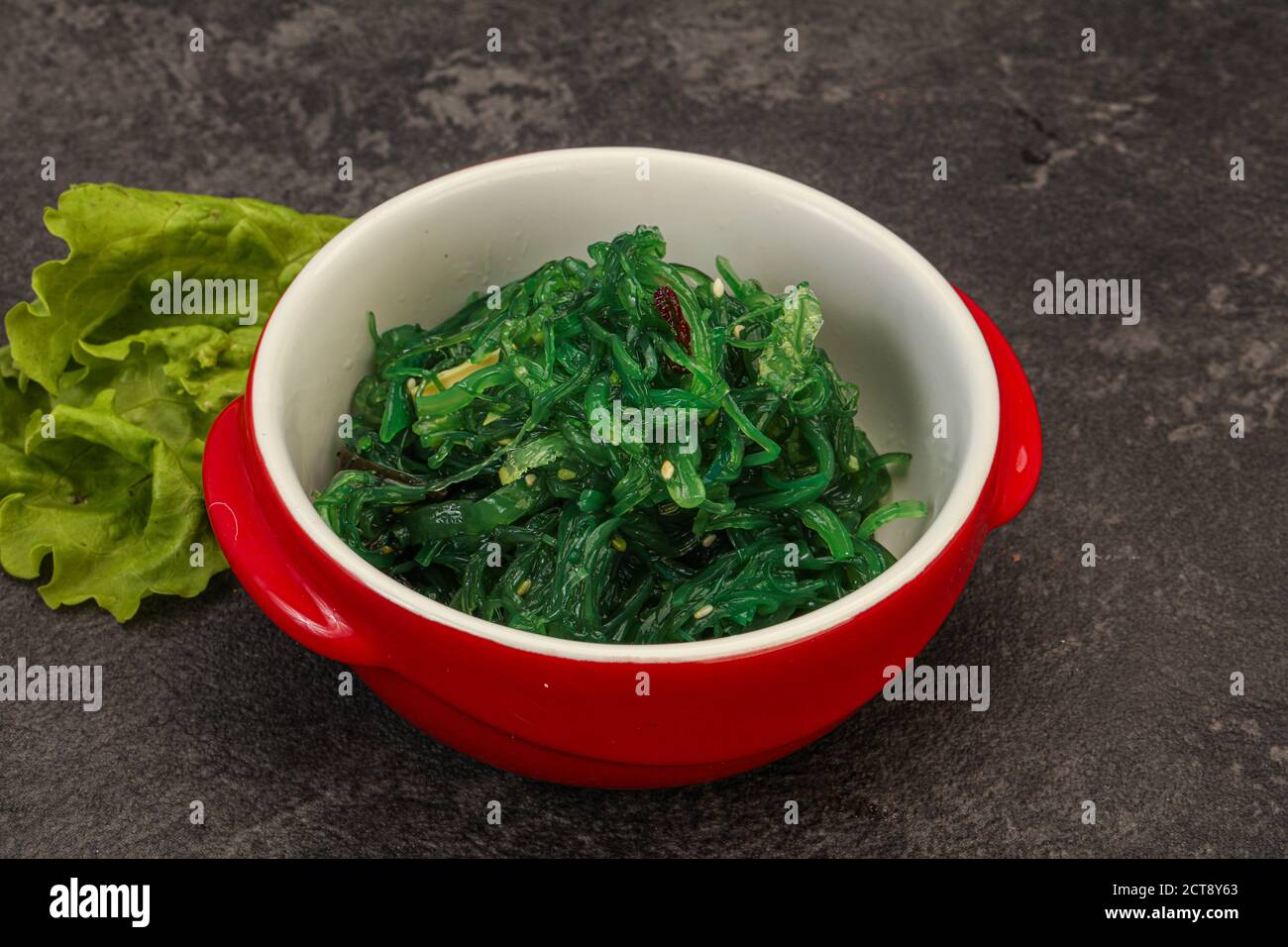 Green Chuka Seaweed Salad Isolated on White Background Top View. Wakame ...