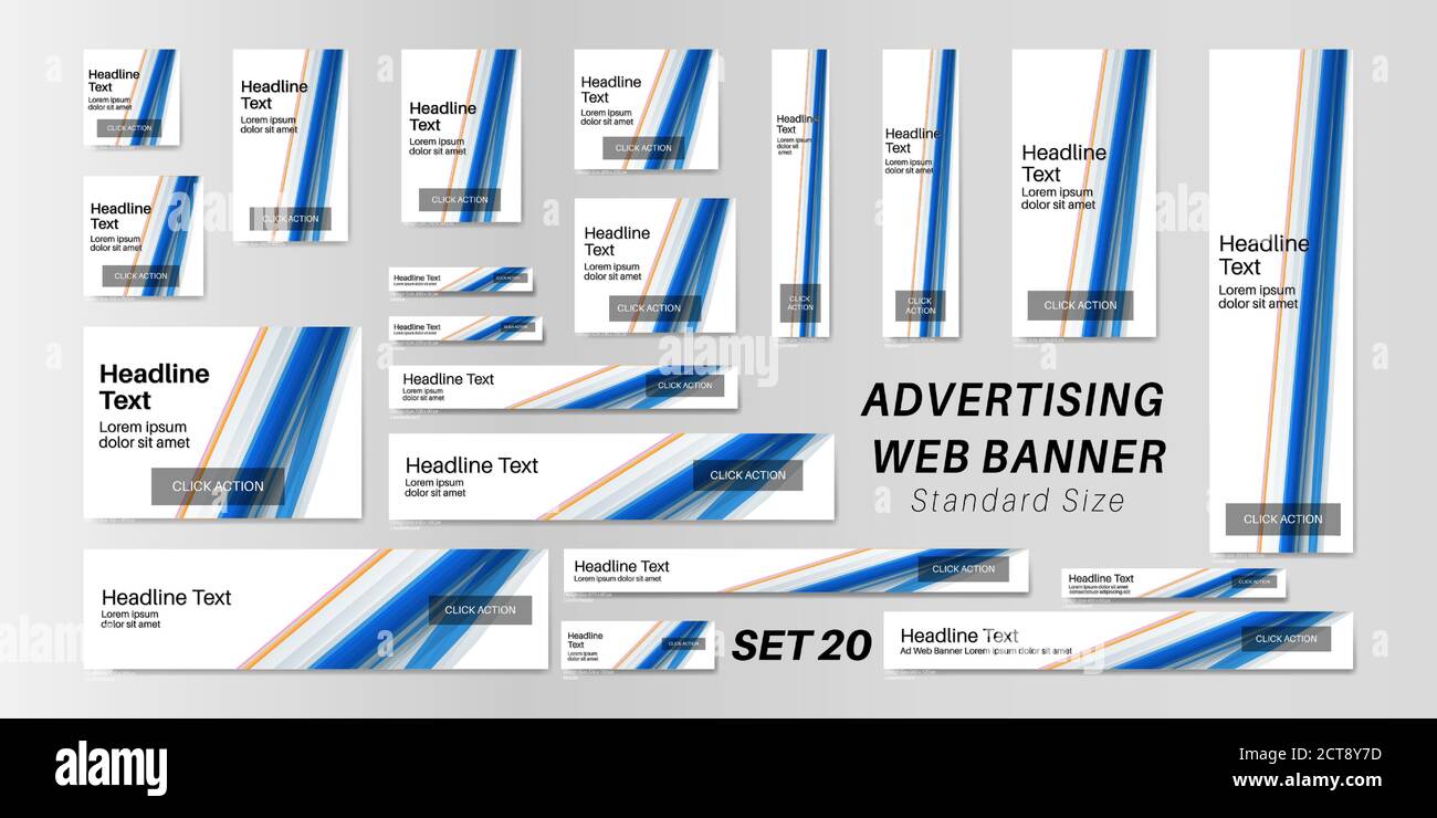 web banner standard size, abstract vector background for advertising ...