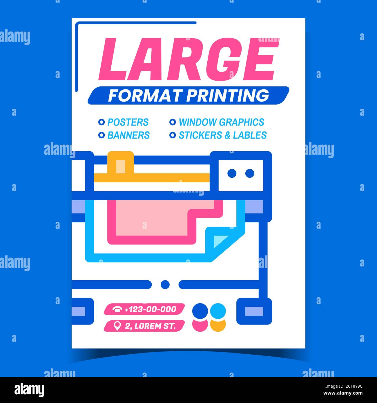 Large Format Printing Advertising Banner Vector Stock Vector Image ...