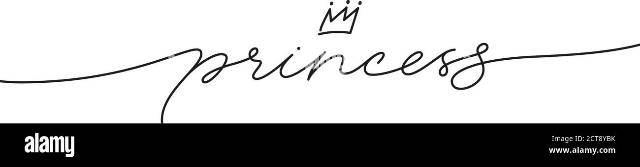 Princess elegant black calligraphy with crown Stock Vector Image & Art ...