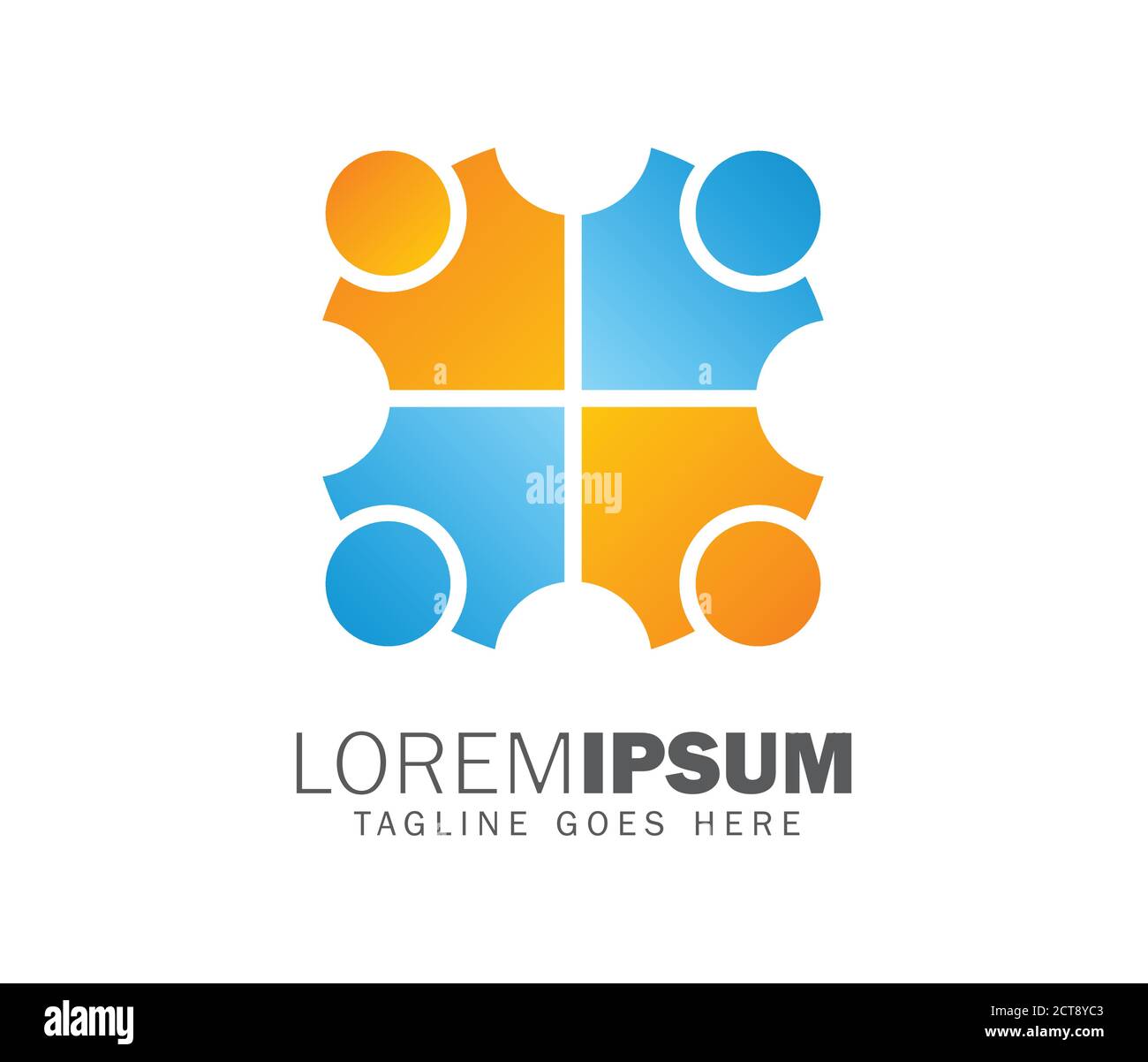 A vector illustration of Bubble chat people logo sign with blue and ...