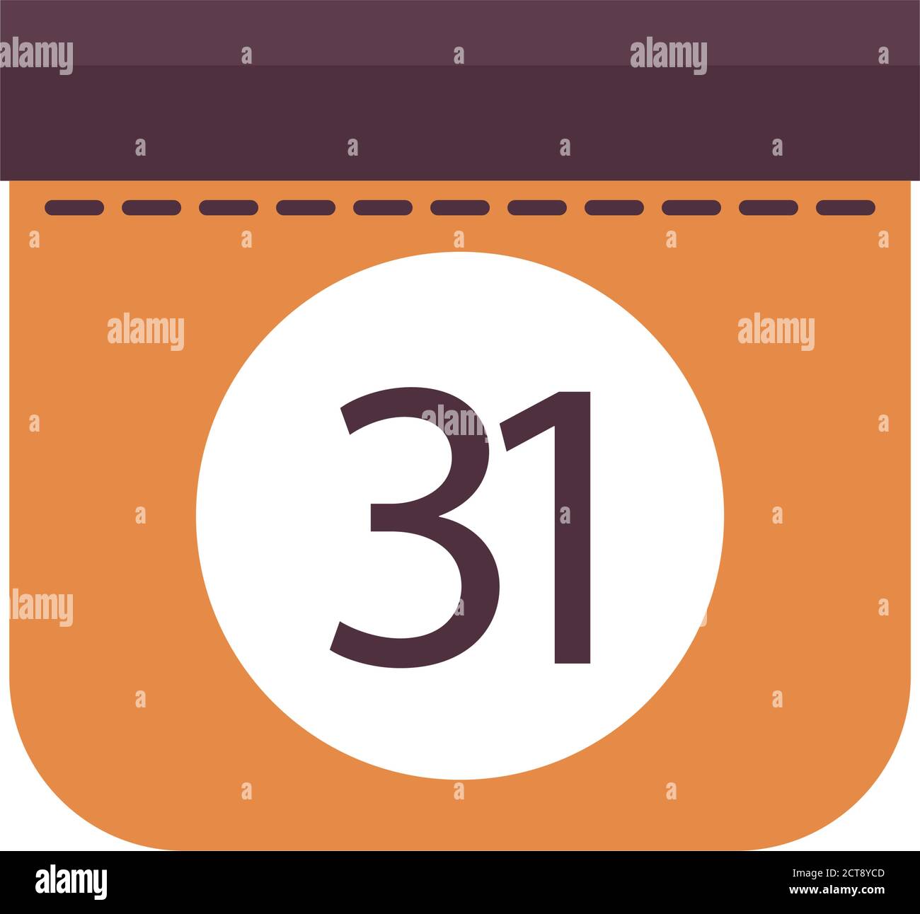 halloween calendar with 31 number flat style vector illustration design ...