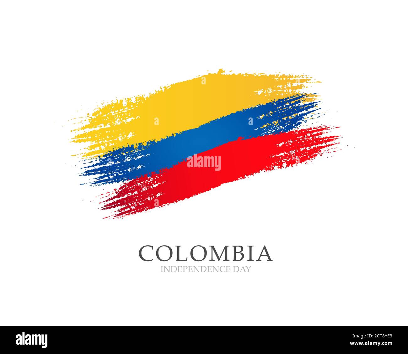 Flag of Colombia. Vector illustration on white background. Brush ...