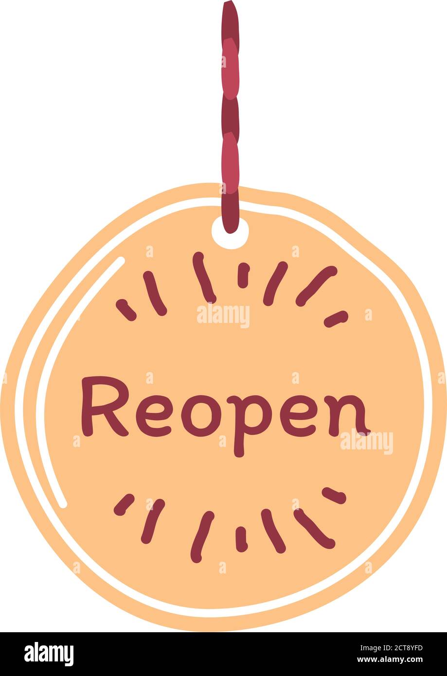 reopen label hanging detailed style icon design of shopping and covid ...