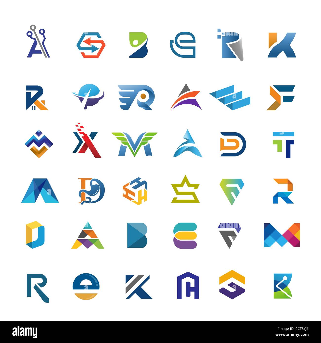 creative variation style of initial letter logo set concept ...