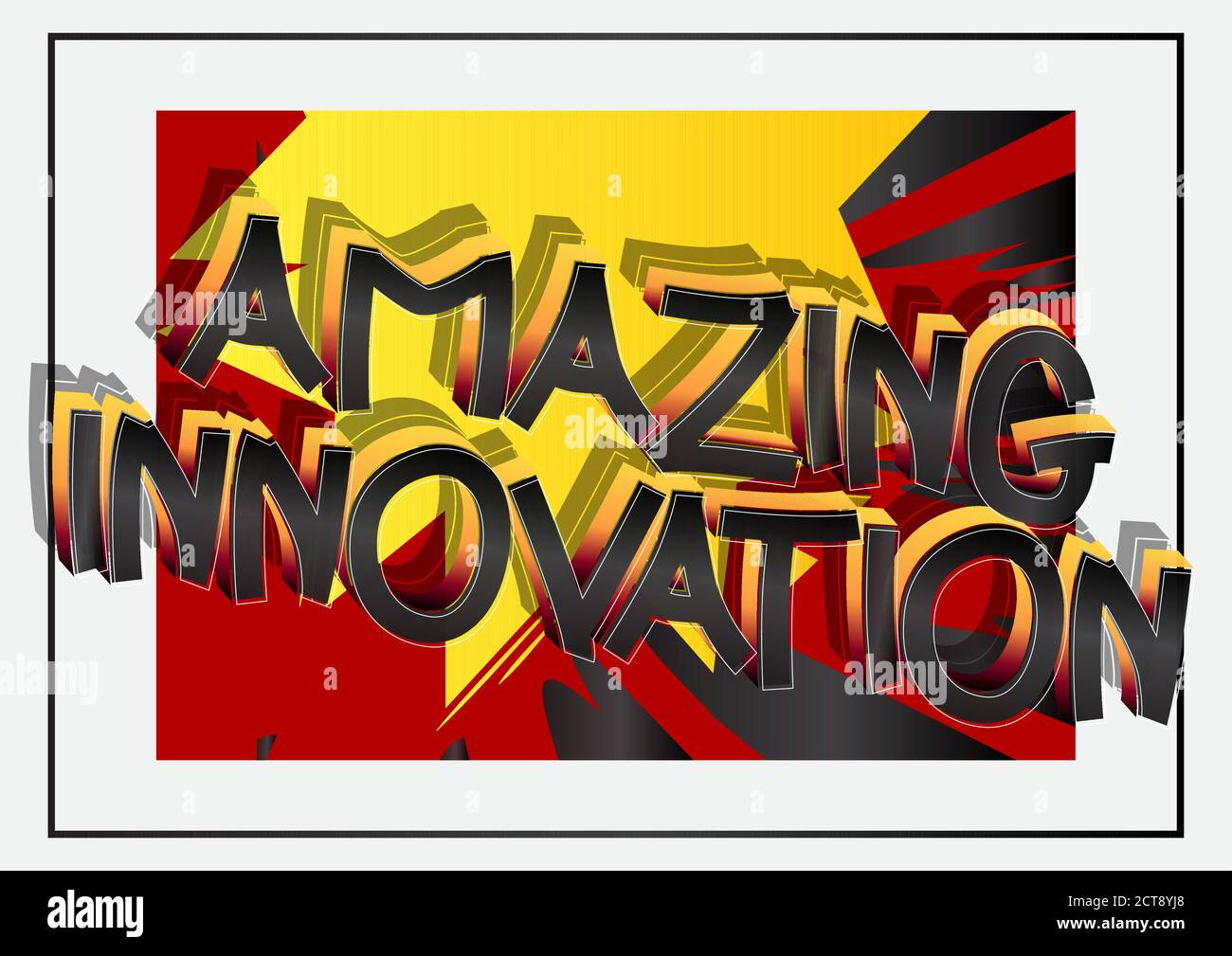 Amazing Innovation Comic book style cartoon words on abstract comics ...