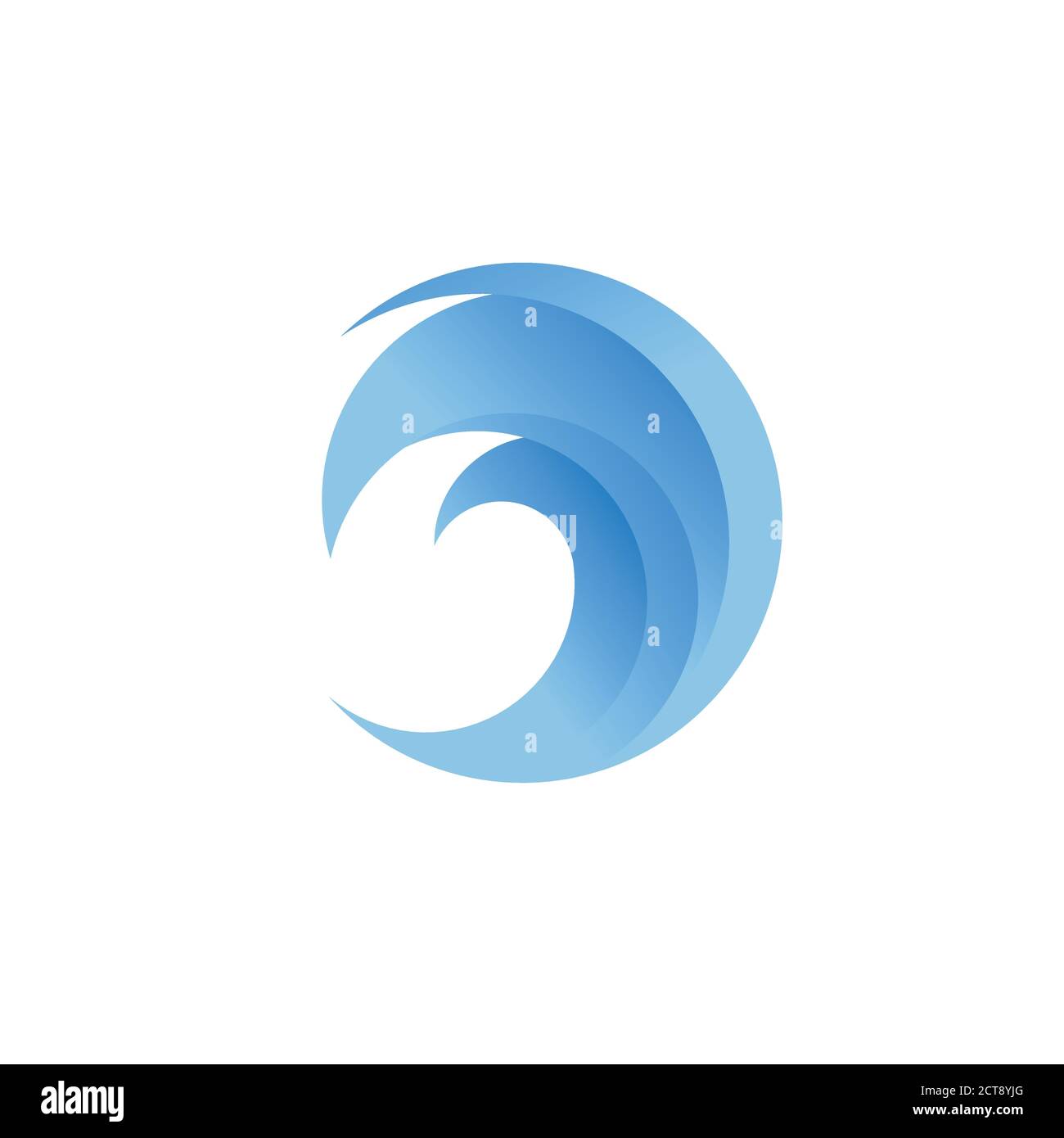 Blue Wave Logo Vector. Wave In Circle Shape Stock Vector Image & Art ...