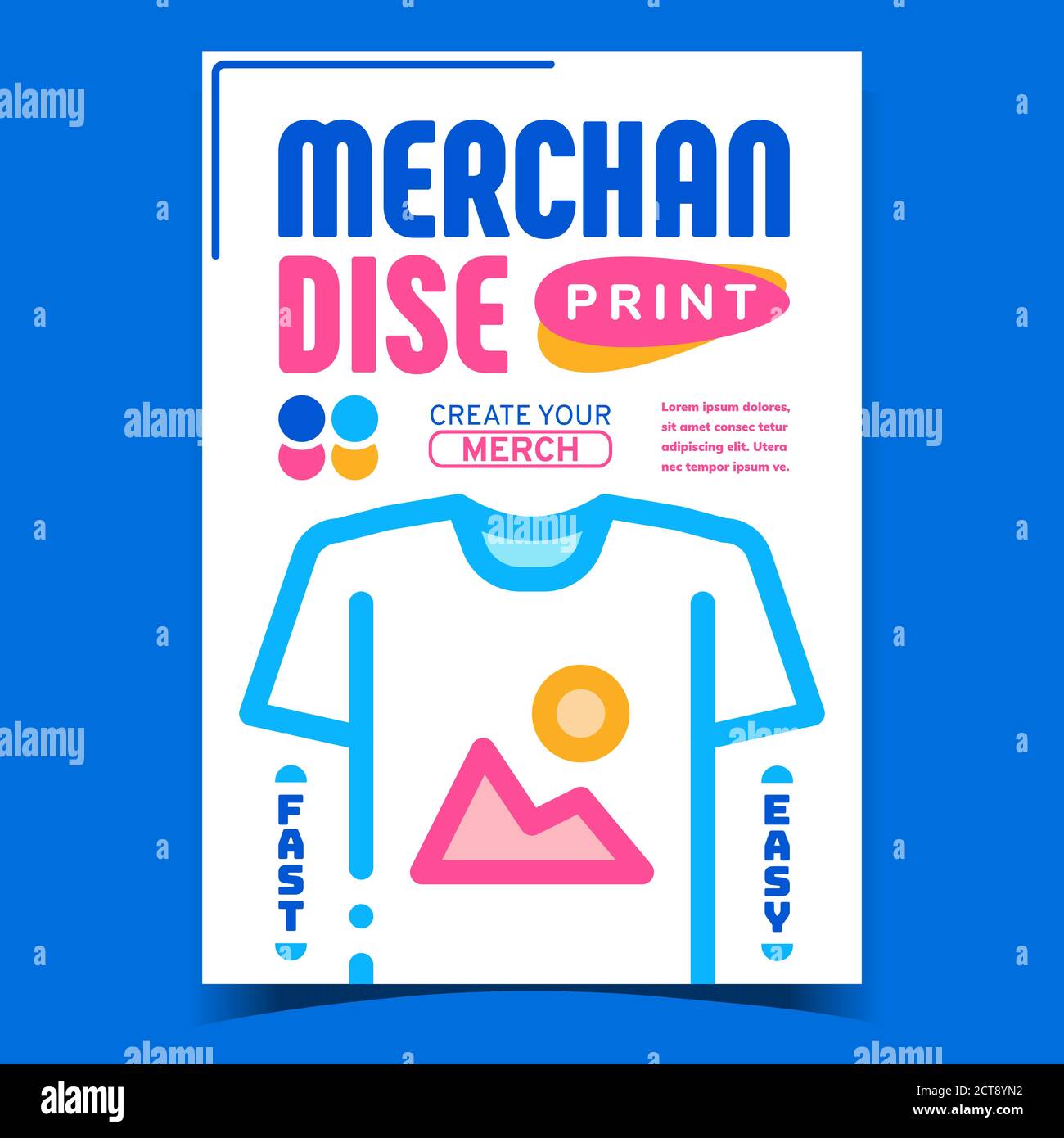 Merchandise Print Creative Advertise Banner Vector Stock Vector Image ...