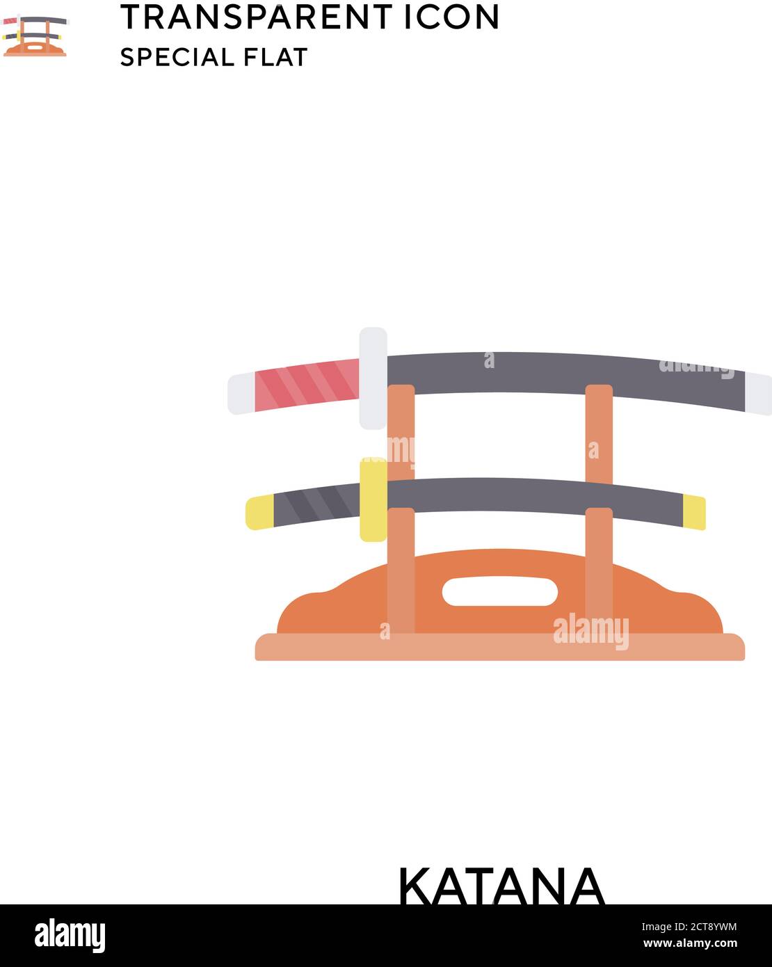 Katana vector icon. Flat style illustration. EPS 10 vector Stock Vector ...