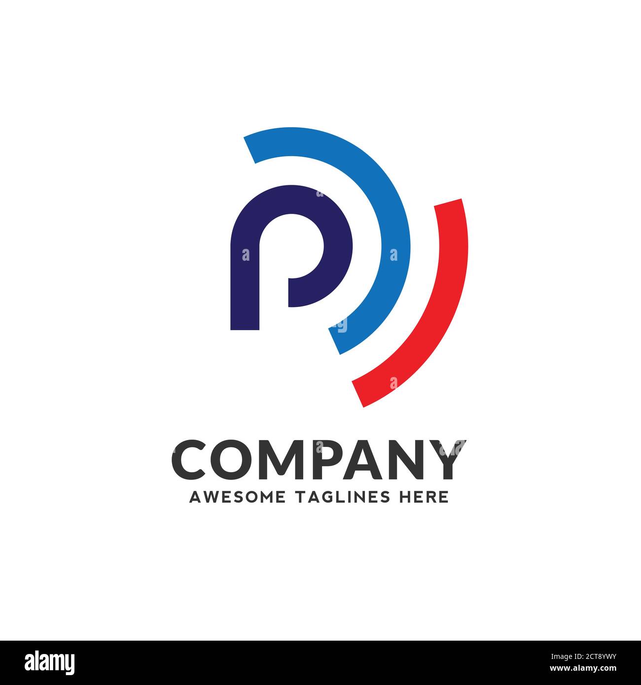 colorful initial letter p Signal Logo Design vector Stock Vector Image ...