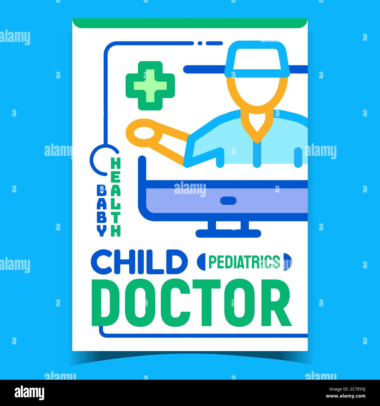 Child Doctor Creative Advertising Poster Vector Stock Vector Image ...