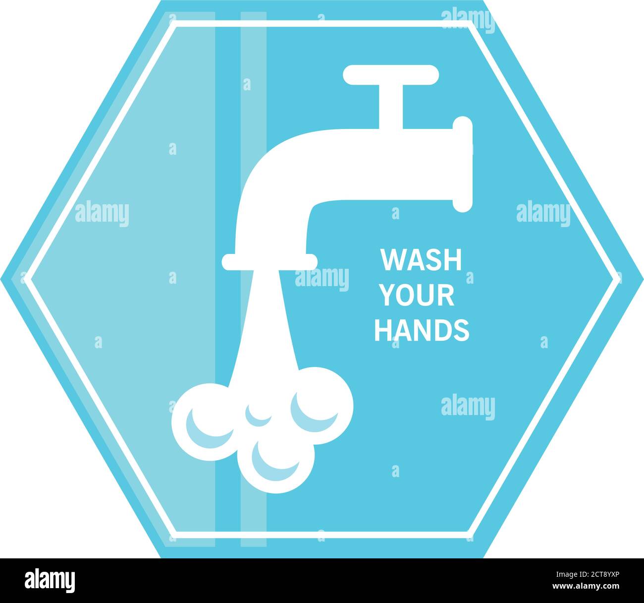 wash your hands with water tap in warning sign detailed style icon ...