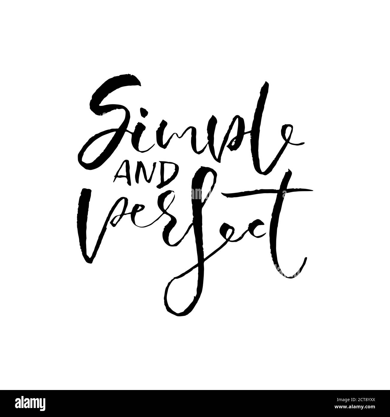 Simple and perfect. Hand drawn modern brush lettering. Typography ...