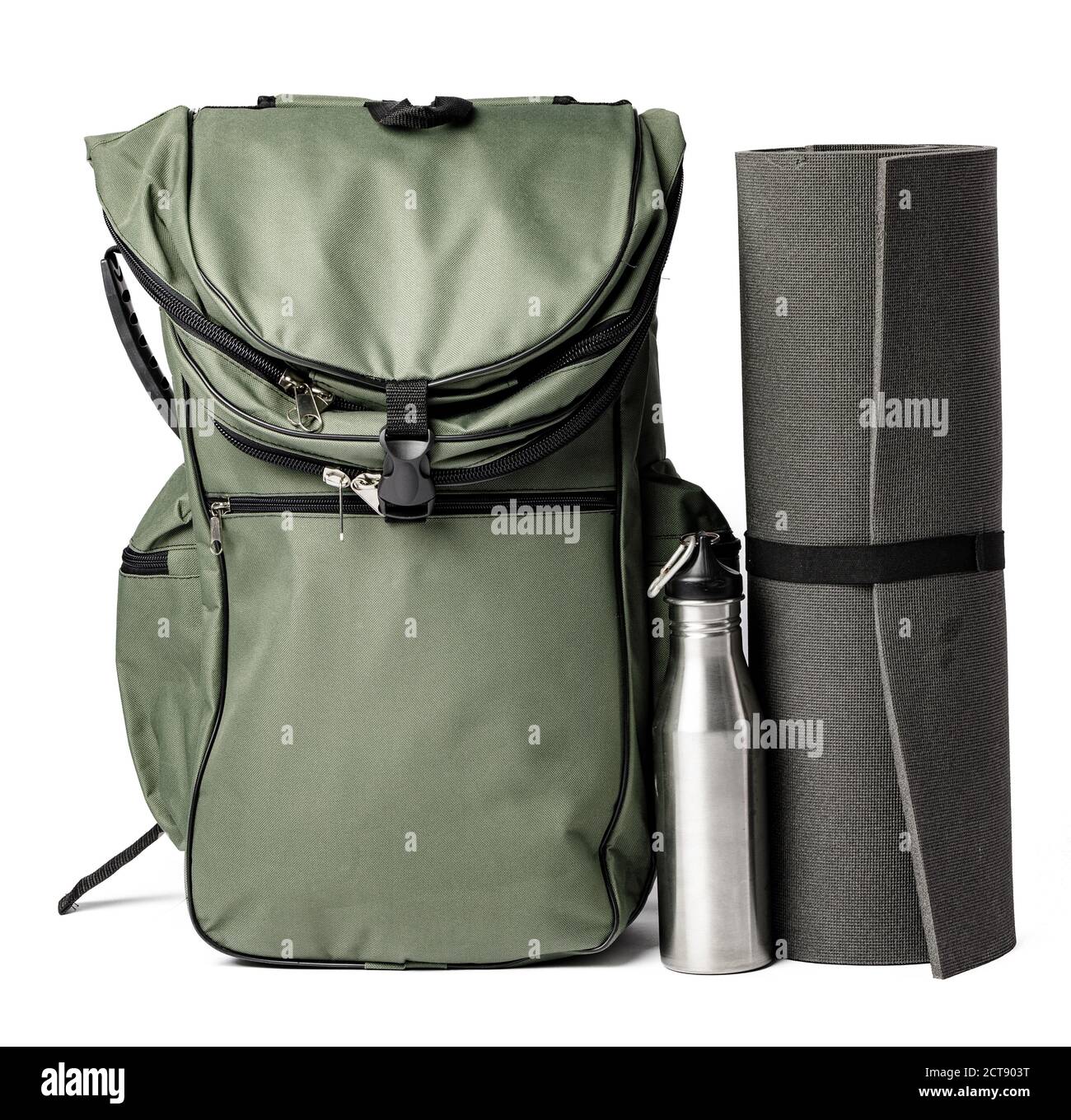 Big military backpack isolated on white background Stock Photo - Alamy