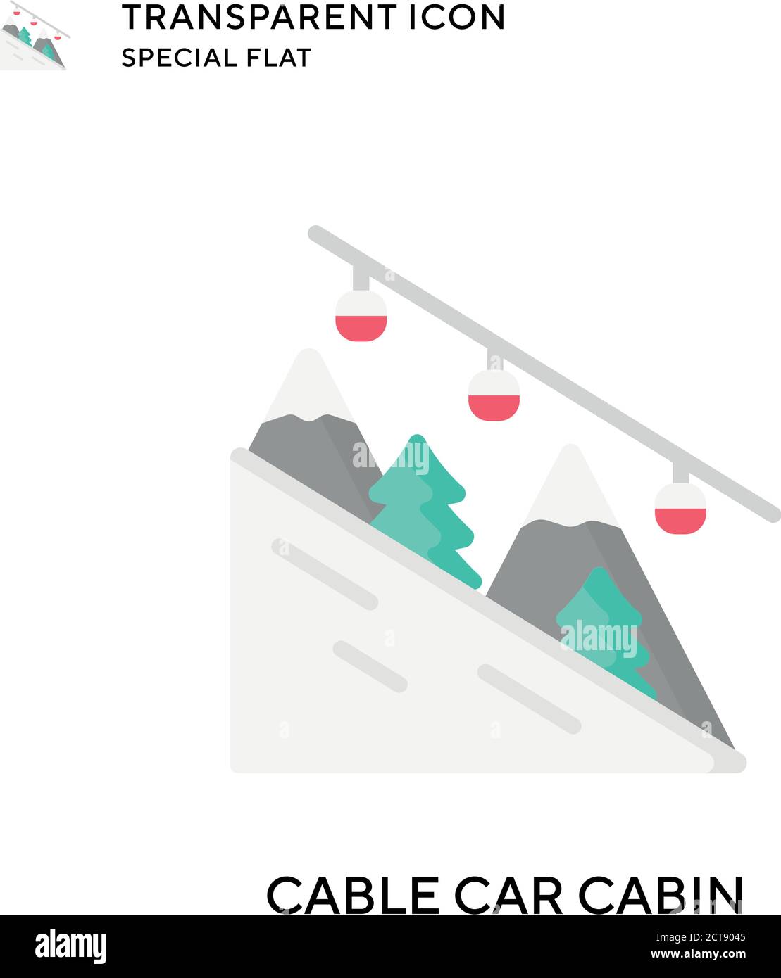 Cable car cabin vector icon. Flat style illustration. EPS 10 vector ...