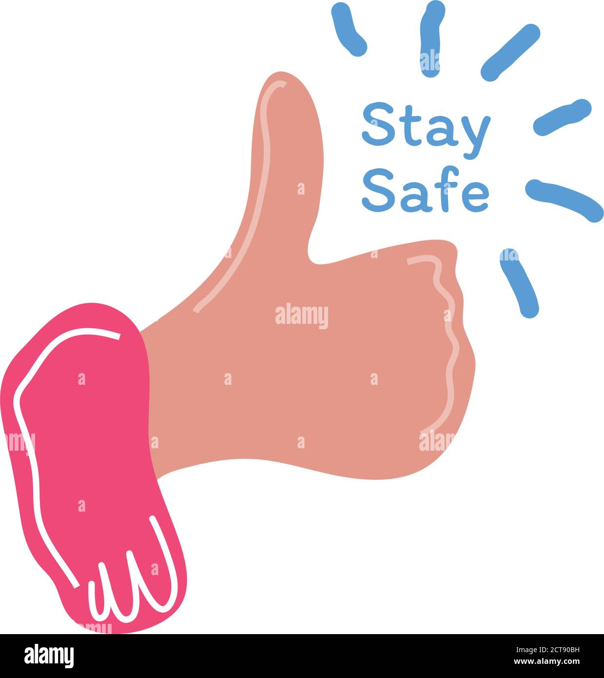 stay safe with ok hand detailed style icon design of Covid 19 virus ...