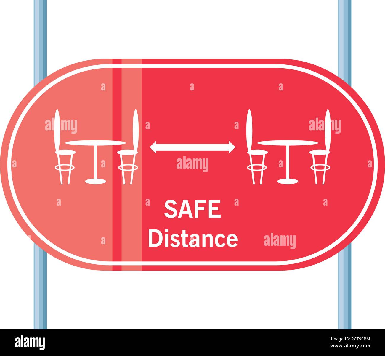 safe distance in restaurant road sign detailed style icon design of New ...
