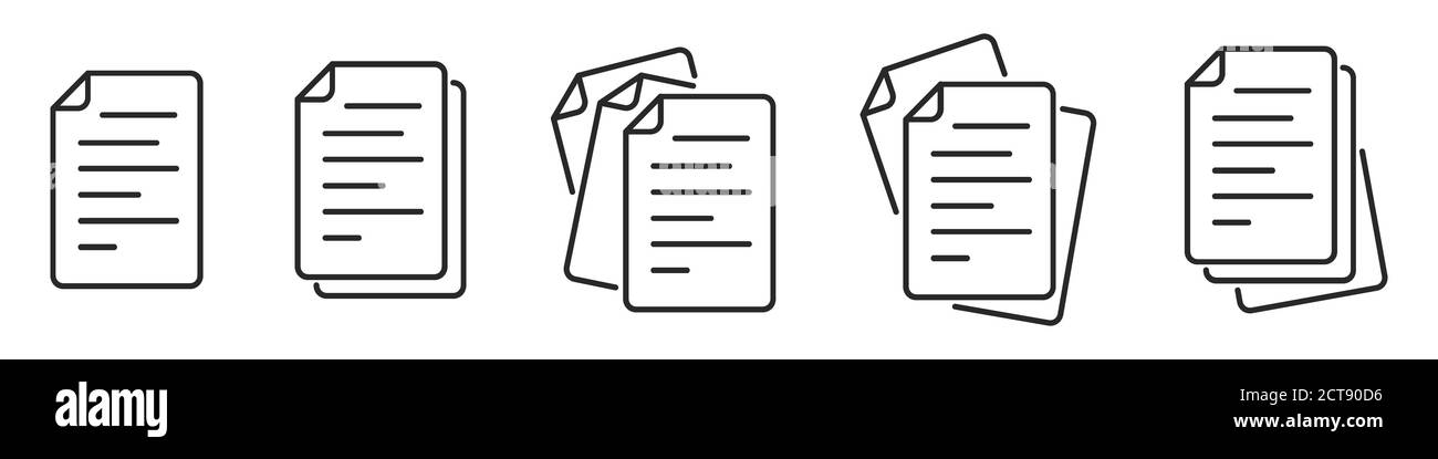 Set of various paper documents icons. Linear File icons. Paper icons ...